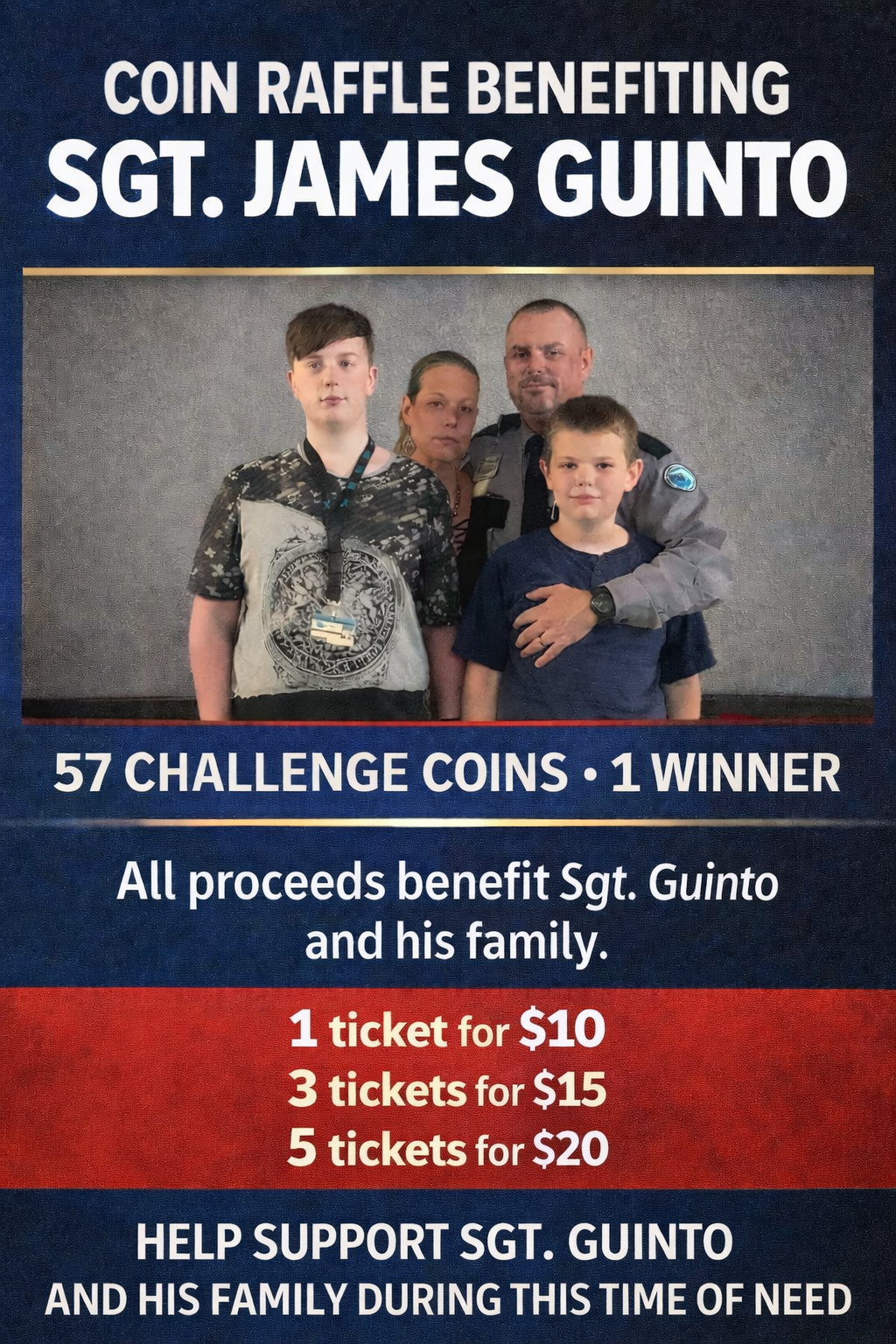 COIN RAFFLE BENEFITING SGT JAMES GUINTO – BleedingBlue.info