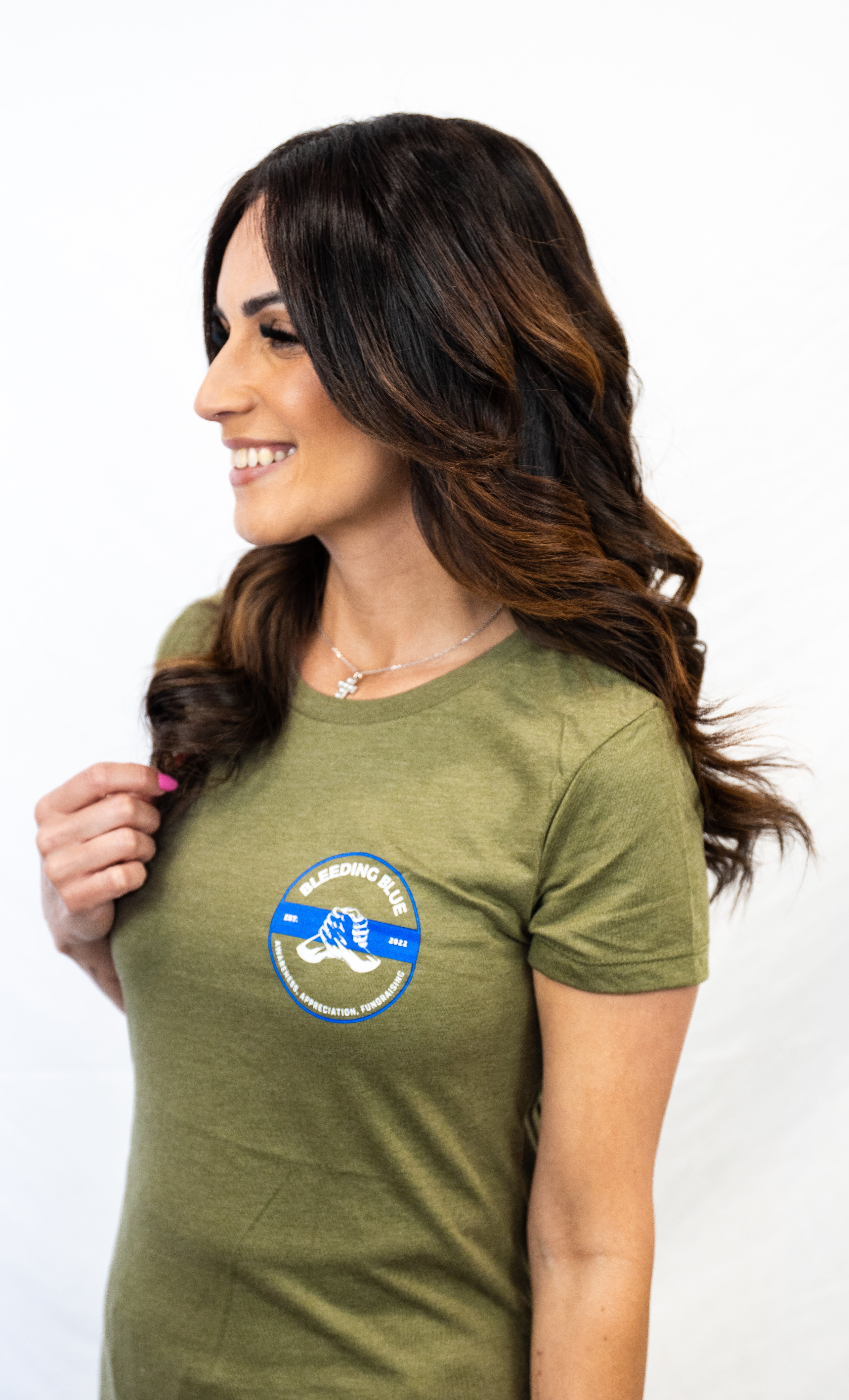 Bleeding Blue T-Shirt (Olive Green) – BleedingBlue.info